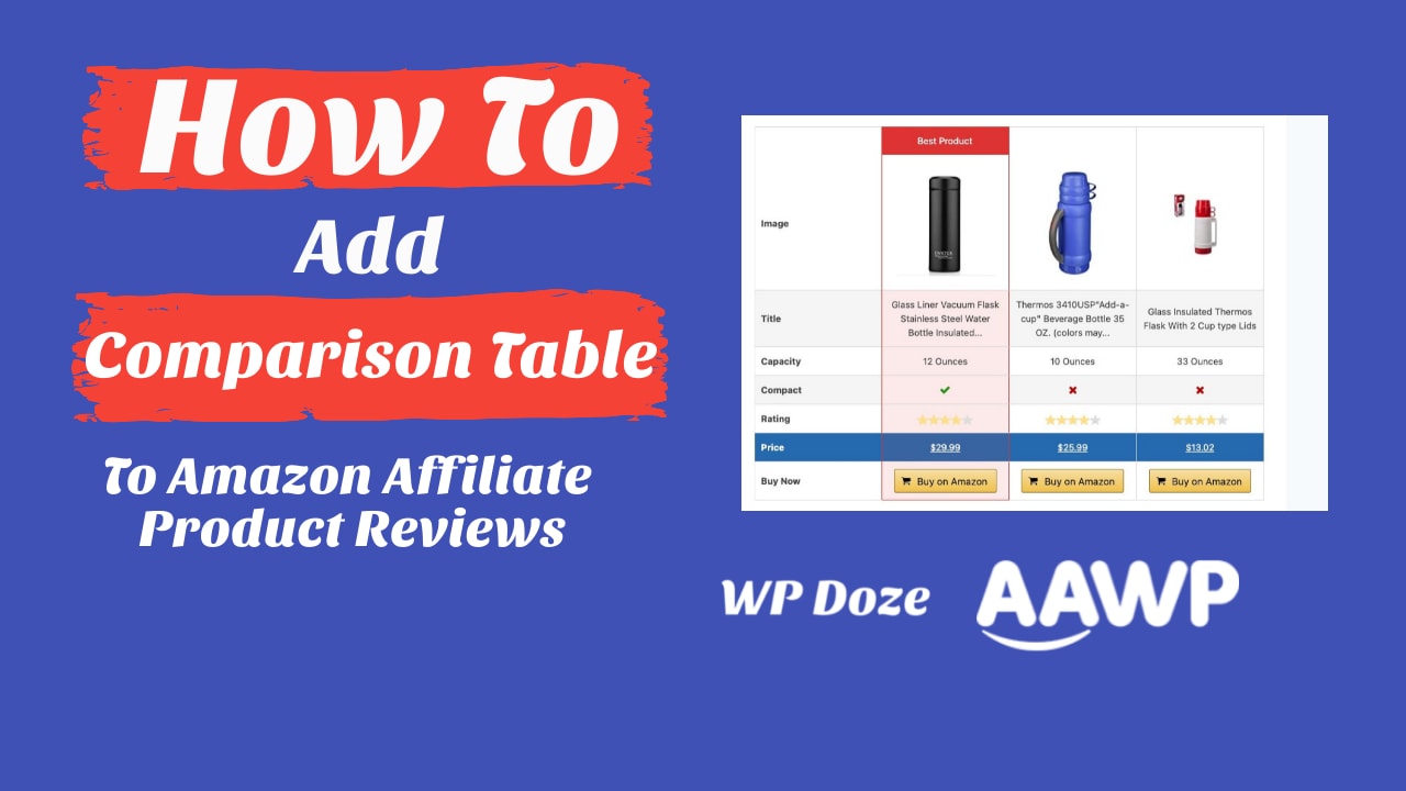 How to Add A Comparison Table To Amazon Affiliate Product Reviews